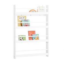 sobuy KINDERREGAL mit 4 F&auml;chern B&uuml;cherregal Wei&szlig; 80x12x118cm