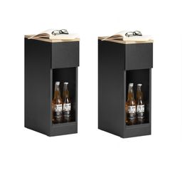 sobuy NACHTTISCH 2er Set, Schwarz, 20x60x35cm