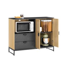 sobuy SIDEBOARD Eiche-Schwarz 107&times;40&times;85 cm