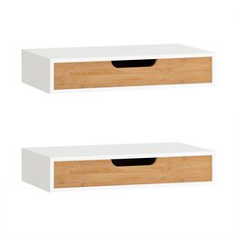 sobuy NACHTTISCH mit einer Schublade Wei&szlig; 40x24x8cm Modern
