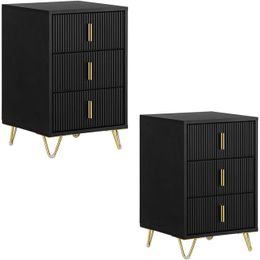sobuy NACHTTISCH mit 3 Schubladen FBT115-L-SCHx2