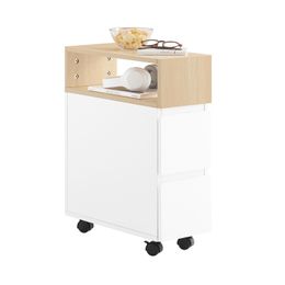 sobuy NISCHENWAGEN Wei&szlig;-Natur