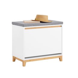 sobuy SCHUHBANK Wei&szlig;-Natur