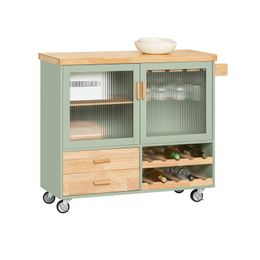 sobuy K&Uuml;CHENINSEL rollbar Gr&uuml;n