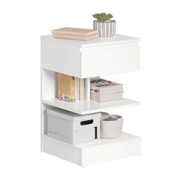 sobuy NACHTTISCH Wei&szlig;