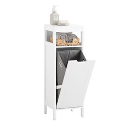 sobuy W&Auml;SCHESCHRANK mit W&auml;schesack Wei&szlig;