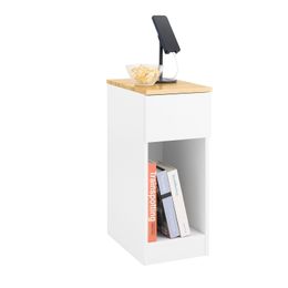 sobuy NACHTTISCH schmal, Wei&szlig; 25x60x40cm