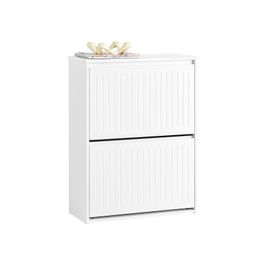 sobuy SCHUHSCHRANK mit 2 Klappen Wei&szlig;