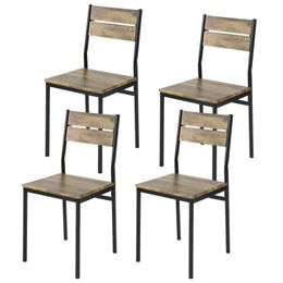 sobuy BARHOCKER 4ER SET Holzfarbe 39x42x82cm Industriell
