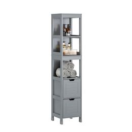 sobuy HOCHSCHRANK Dunkelgrau