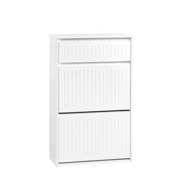 sobuy SCHUHSCHRANK mit 2 Klappen Wei&szlig;