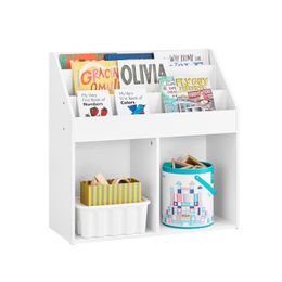 sobuy KINDER-B&Uuml;CHERREGAL, Kinderregal f&uuml;r Spielzeug, Wei&szlig; 68x68x30cm