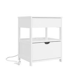 sobuy NACHTTISCH mit Ladefunktion FRG258-II-E-W
