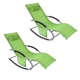 sobuy SONNENLIEGE 2 Personen, Gartenliege bis 150kg, Gr&uuml;n