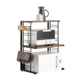 sobuy MIKROWELLENHALTER Vintage Braun