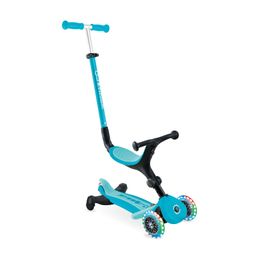 Globber GO-UP ACTIVE LIGHTS 360 &ndash; 3 in 1 Aufsitzrad, Laufrad und Scooter, 120/80 mm, 3-r&auml;drig, h&ouml;henverstellbar, blau