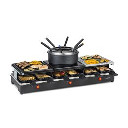 Klarstein Fonduelette XL 3-in-1 Raclettegrill Fondue Naturstein 1650W 12 Pers