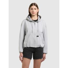 Blouson Khujo "JUDY", Damen, Gr. S, light grau, Twill, 100% Baumwolle, unifarben, regular fit h&uuml;ftlang, eingesetzt Windstopperb&uuml;ndchen mit Windstopper, Jacken Blouson