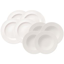 Villeroy & Boch Geschirr-Set VILLEROY & BOCH "Geschirr For Me 8er Set wei&szlig;", wei&szlig;, 8, Porzellan, Geschirr-Sets, Geschirr-Set, Sp&uuml;lmaschinengeeignet, Mikrowellenfest