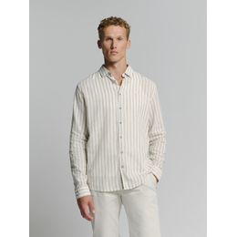 Langarmhemd NO EXCESS "NO EXCESS Leinenhemd", Herren, Gr. L, Normalgr&ouml;&szlig;en, beige (sand), 55% Leinen, 45% Baumwolle, regular fit, Hemden