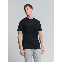 T-Shirt NO EXCESS "NO EXCESS Crewneck T-Shirt", Herren, Gr. M, blau (dunkelblau), 92% Baumwolle, 5% Elasthan, 3% Polyester, Shirts T-Shirt