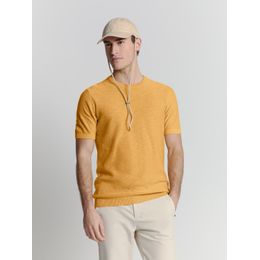 T-Shirt NO EXCESS "NO EXCESS T-Shirt gestrickt", Herren, Gr. XL, gelb, 100% baumwolle, Shirts T-Shirt