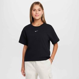 T-Shirt Nike Sportswear "G NSW TEE BOXY ESSNTL LBR", M&auml;dchen, Gr. XL (164/170), schwarz, Jersey, Obermaterial: 100% Baumwolle, normal, Rundhals, Shirts T-Shirt, f&uuml;r Jugendliche, sportlicher Stil, Kurzarm, Rundhalsausschnitt