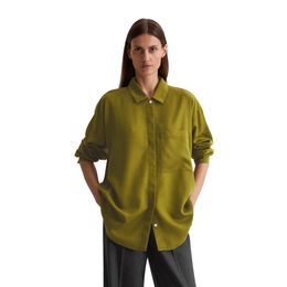 Marc O'Polo Langarmbluse MARC O'POLO "aus TENCEL&trade; Lyocell", Damen, Gr. 36, deep pea, Obermaterial: 100% Lyocell, unifarben, regular fit lang, Manschette, Blusen