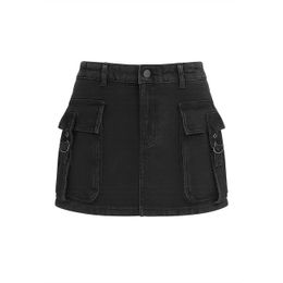 Sommerrock 2Y STUDIOS "2Y Studios Lumie Mini Skirt", Damen, Gr. 27, schwarz, 99% Baumwolle, 1% Elasthan, unifarben, normal, R&ouml;cke