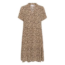 Midikleid Saint Tropez "Kleid EdaSZ", Damen, Gr. S, N-Gr, beige (creme leopard strokes), Obermaterial: 100% Viskose LENZING ECOVERO CV LenzEcov., Kleider Midikleid