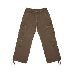 Cargohose 2Y STUDIOS "2Y Studios 2Y Wega 4 Pocket Cargo Pants", Damen, Gr. 27, Normalgr&ouml;&szlig;en, braun, 100% Baumwolle, unifarben, normal, Hosen Cargohose