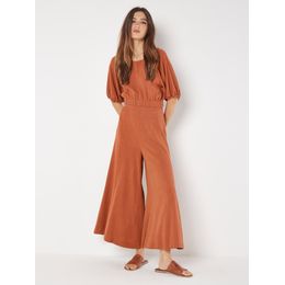 Palazzohose Apricot "Hose", Damen, Gr. L (40), N-Gr, braun (rust), Obermaterial: 85% Viskose CV. 15% Leinen LI., unifarben, Hosen Palazzohose, mit elastischem Bund