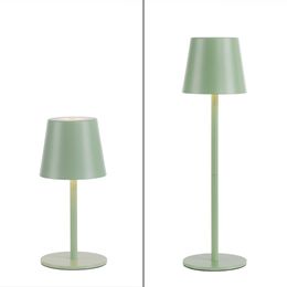 JUST LIGHT LED Tischleuchte "EURIA, 2er Set", gr&uuml;n, 1, &Oslash; 11cm H: 37cm, 2 Stk., Leuchten, LED Akku Tischlampe, LED Tischleuchte