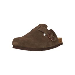 Hausschuh NOU "Corwin", Herren, Gr. 42, dunkelbraun, Rindsleder, Schuhe Hausschuh, mit verstellbarer Schnalle