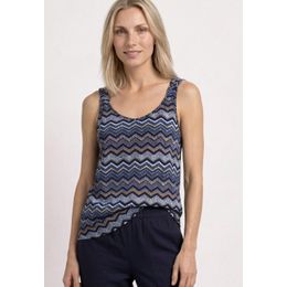 Tr&auml;gertop Street One, Damen, Gr. 40, frozen wave, Stoff, 95% Viskose, 5% Elasthan, gemustert, normal normal, V-Ausschnitt, abgesteppt, Tops Tr&auml;gertop, Jersey