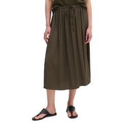 Marc O'Polo Webrock MARC O'POLO "aus LENZING&trade; ECOVERO&trade;", Damen, Gr. 38, mossy earth, Obermaterial: 100% Viskose, unifarben, normal wadenlang, R&ouml;cke