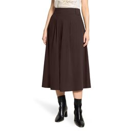 Maxirock Cartoon "Damen mit Taschen", Damen, Gr. 34, dunkelbraun, Obermaterial: 71% Baumwolle, 25% Polyamid, 04% Elasthan, ausgestellt lang, R&ouml;cke Maxirock