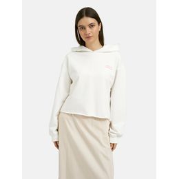 Smith & Soul Kapuzensweatshirt SMITH & SOUL, Damen, Gr. L, sanftes wei&szlig;, Sweatware, Material: 65% Baumwolle, 32% Modal, 3% Elasthan, unifarben, gerade kurz, Rundhals, eingesetzt Rippb&uuml;ndchen, Sweatshirts, mit Rollsaum am Bund