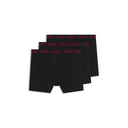 Boxer HUGO UNDERWEAR "BOXERBR TRIPLE", Herren, Gr. L, 3 Stk., schwarz (schwarz 001), Jersey, Obermaterial: 95% Baumwolle, 5% Elasthan, unifarben, k&ouml;rpernah, Unterhosen, mit elastischem Bund