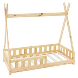 ML-Design Kinderbett, Natur, Holz, Kiefer, Rechteckig, 70x140 cm, Kinder- & Jugendzimmer, Kinderm&ouml;bel, Kinderbetten, Hausbetten