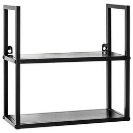 Wandregal, Schwarz, Metall, 2 F&auml;cher, 36x36x15 cm, h&auml;ngend, K&uuml;chen, K&uuml;chenm&ouml;bel, K&uuml;chenregale