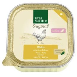 REAL NATURE Original Katze Nassfutter, Kitten, Ragout, Huhn mit gr&uuml;nen Bohnen 16x100 g