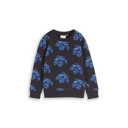 Tom Tailor Jungen Sweatshirt mit Allover-Print, grau, Gemustert, Gr. 92/98