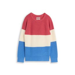 Tom Tailor Jungen Strickpullover mit Rundhalsausschnitt, blau, Gestreift, Gr. 92/98