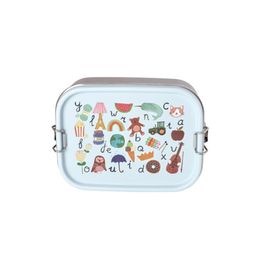 Rice KLEINE Brotdose Edelstahl mit Trennwand ABC 17 x 12 x 6 cm, blau skandinavische Deko Online Shop