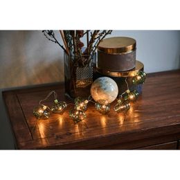 Glasornament-Lichterkette, Tropfen - Gr&uuml;n