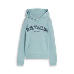 Tom Tailor M&auml;dchen Hoodie Sweatshirt mit Logo-Print, gr&uuml;n, Uni, Gr. 152