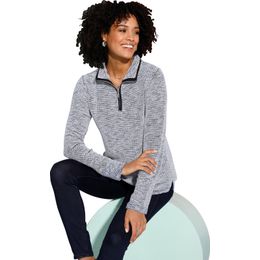 CR&Eacute;ATION L Damen Langarmshirt in Boucl&eacute;-Qualit&auml;t ecru-schwarz-gemustert Gr&ouml;&szlig;e 48