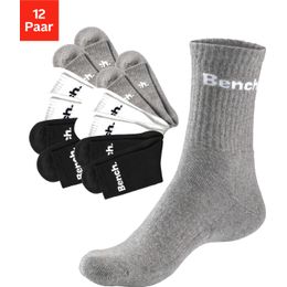 Bench Damen Tennissocken 4x schwarz, 4x wei&szlig;, 4x grau-meliert, Gr&ouml;&szlig;e 35/38