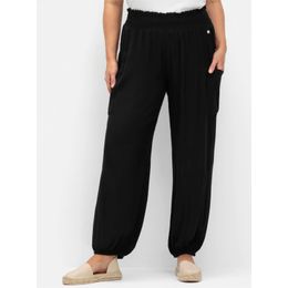 sheego Gro&szlig;e Gr&ouml;&szlig;en Schlupfhose in weiter Form, schwarz, Gr&ouml;&szlig;e 54 - Damen
